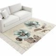 Bedroom Rug Carpet 3'x 5', Blue Green Floral Washable Floor Carpet with ...