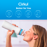 Cirkul 22oz Stainless Steel Water Bottle Starter Kit, White with Blue ...