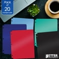 Better Office Products 20 Pack Poly Colored Three Solid Pocket Folders ...