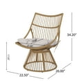 GDF Studio Apulia Outdoor Wicker Club Chair with Cushions, Light Brown ...