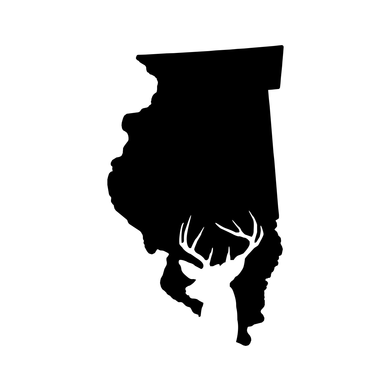 Illinois Deer State Sticker Decal Die Cut - Self Adhesive Vinyl ...