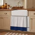 Abstract Gemoetric Cabinet Curtains Art Navy Blue Color Block Sink ...