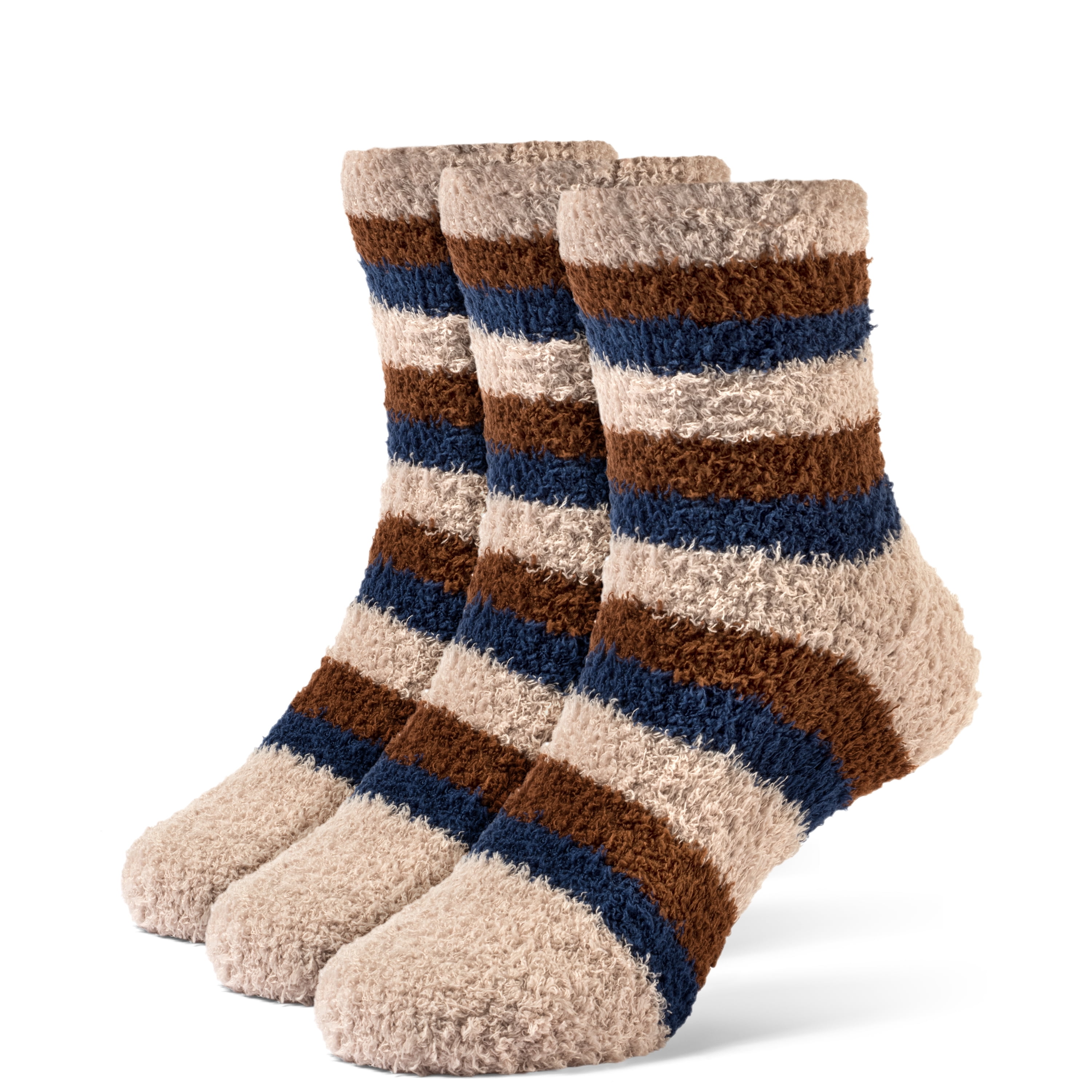 Galiva Girls' Striped Fuzzy Quarter Cozy Socks - 3 Pairs - Walmart.com