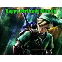 Legends Of Zelda Link Blue Sword Edible Cake Topper Image 8" Round Cake ...