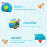 Gymax Inflatable Mighty Water Park Bouncy Pool with Climbing Wall ...