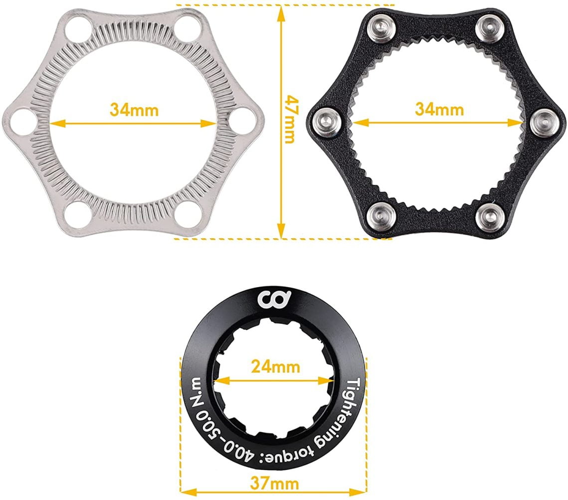 Buy CyclingDeal Bike Bicycle Centre Lock Adapter Converter for 6 Bolt ...