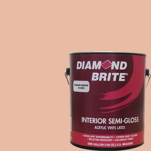 Diamond Brite Paint 1 gal. Fawn Beige Semi-Gloss Latex Interior Paint ...
