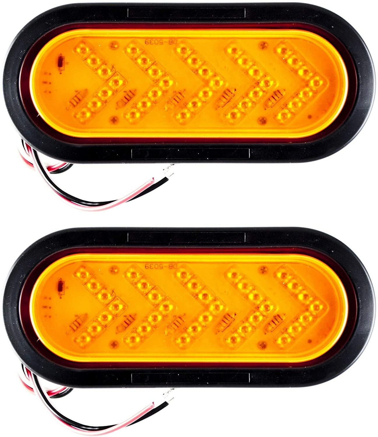 6 Inch Amber 35 LED Sequential Arrow Pointing Turn Trailer Tail Light ...