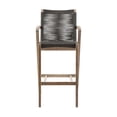 Brielle Outdoor Light Eucalyptus Wood and Charcoal Rope Counter Height ...