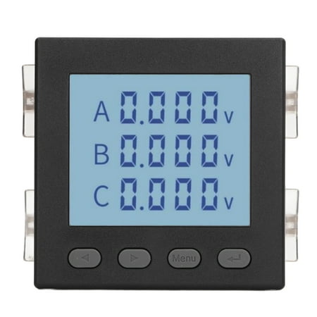 Black Smart 3 Phase Voltage Meter LCD Display Intelligent ABS Flame ...