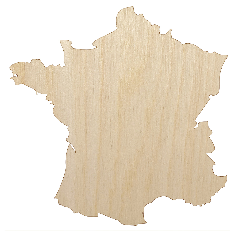 France Country Solid Wood Shape Unfinished Piece Cutout Craft DIY ...