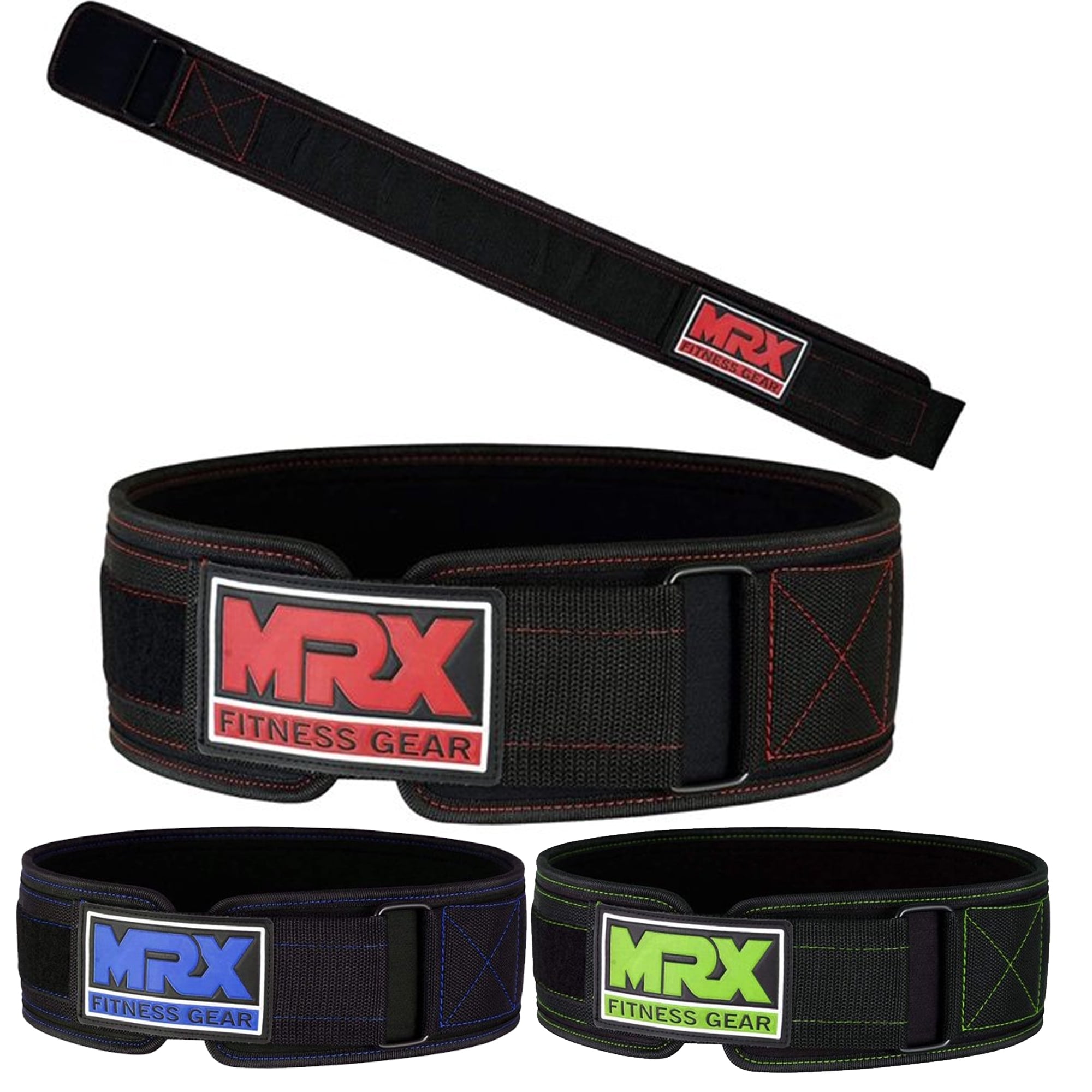 MRX Weight Lifting Belt - 4 Inches Wide 8mm Thick Padded Back Support ...