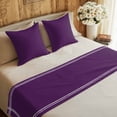 California King Size Solid Color Bed Runner Set 102 x 20 inch Purple ...