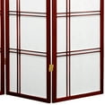 Oriental Furniture 4 ft. Tall Double Cross Shoji Screen, rosewood color ...