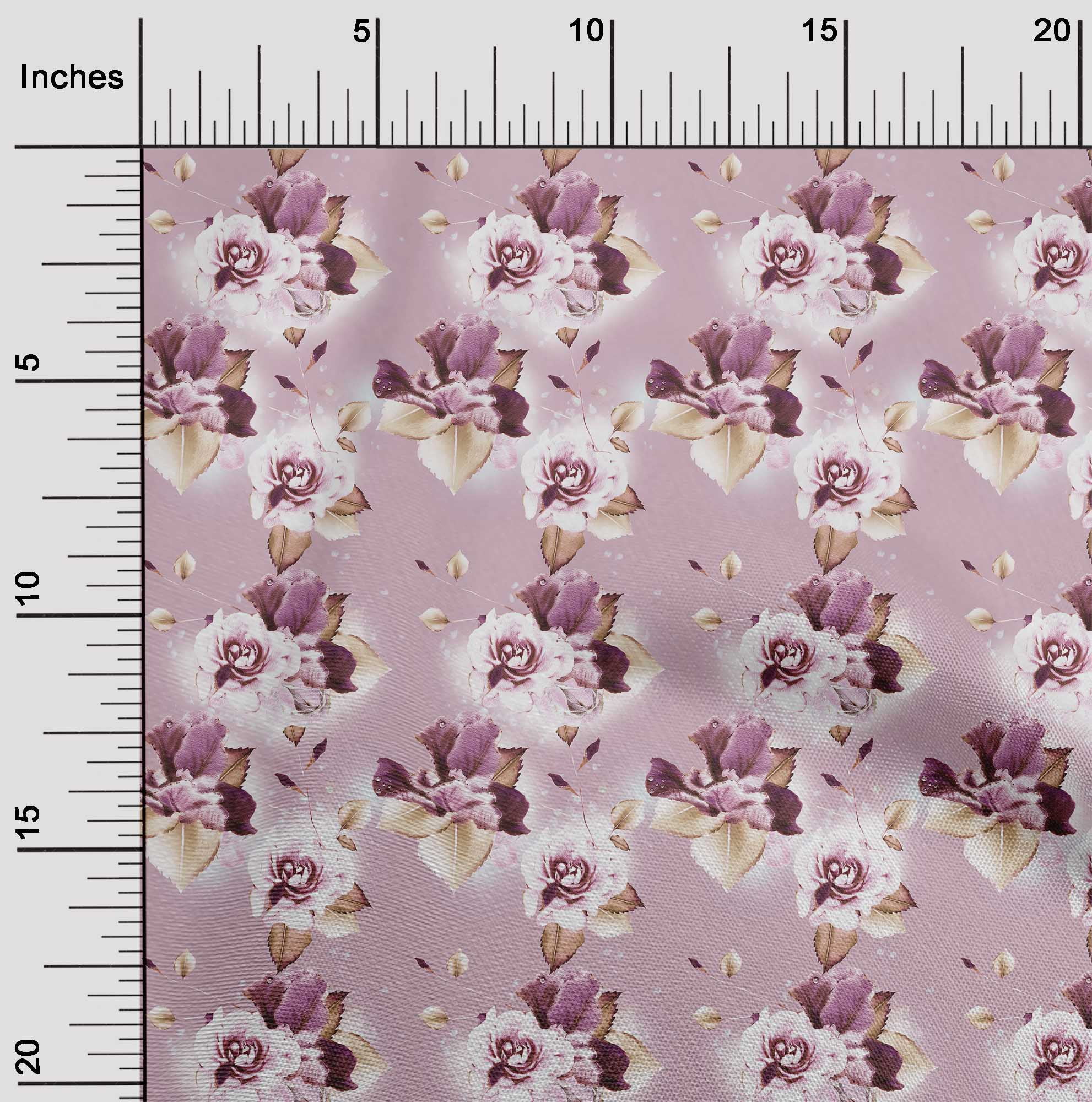 oneOone Silk Tabby Rose Pink Fabric Florals Fabric For Sewing Printed ...