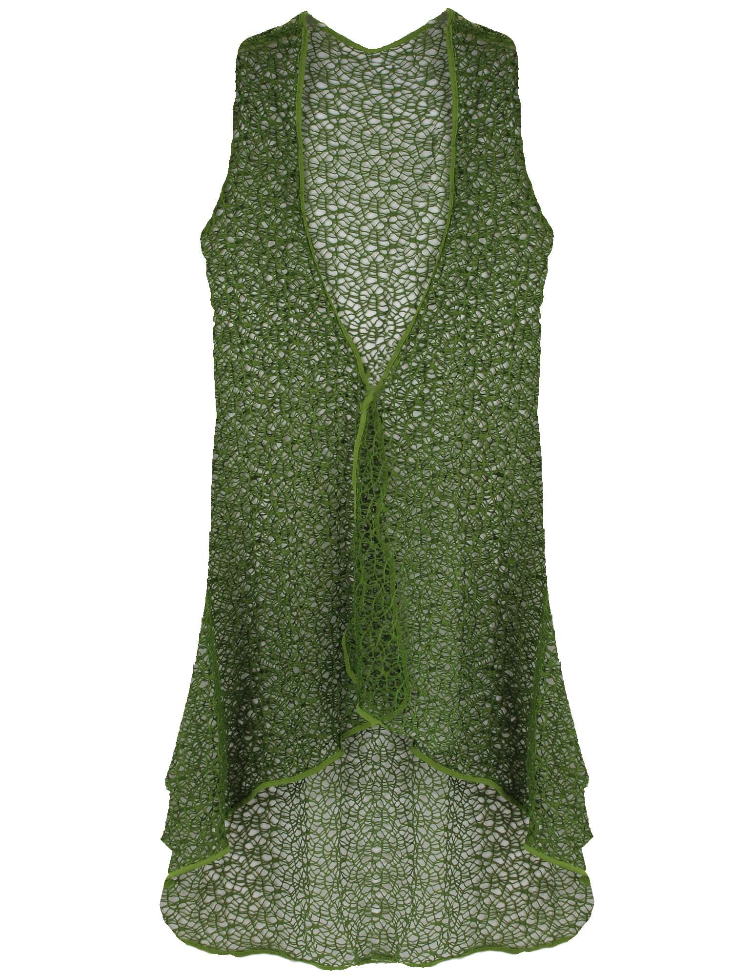 Olive Green Long Mesh Beach Cover Up Vest For Swimsuit - Walmart.com