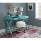 Linon Lakelyn 2-Drawer Writing Desk, 44" Wide, Blue Finish - Walmart.com