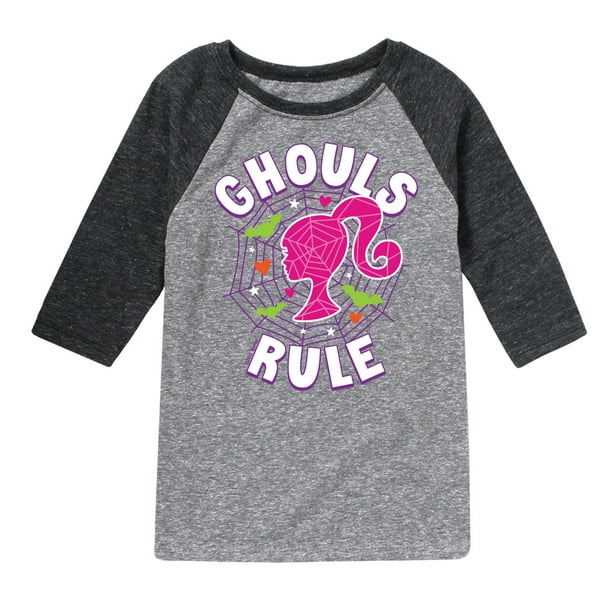 Barbie - Barbie Ghouls Rule - Toddler And Youth Raglan Graphic T-Shirt ...