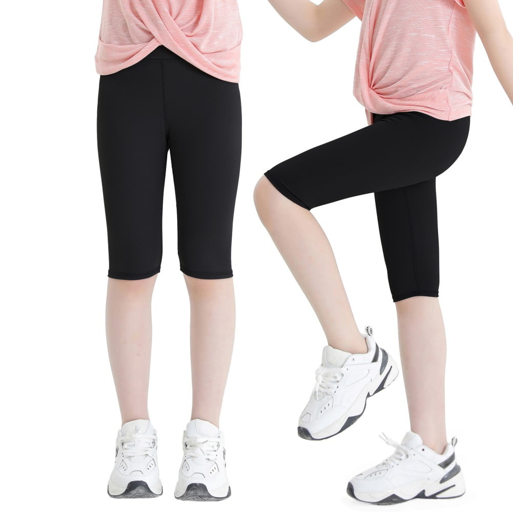 4-13Y Girls Knee Length Athleticing Leggings - 2Pack Kids Skinny Dance ...