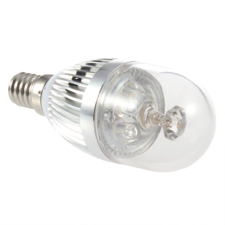 New E14 9W 3LED Warm White Light Bulb Crystal Light Source Silver ...