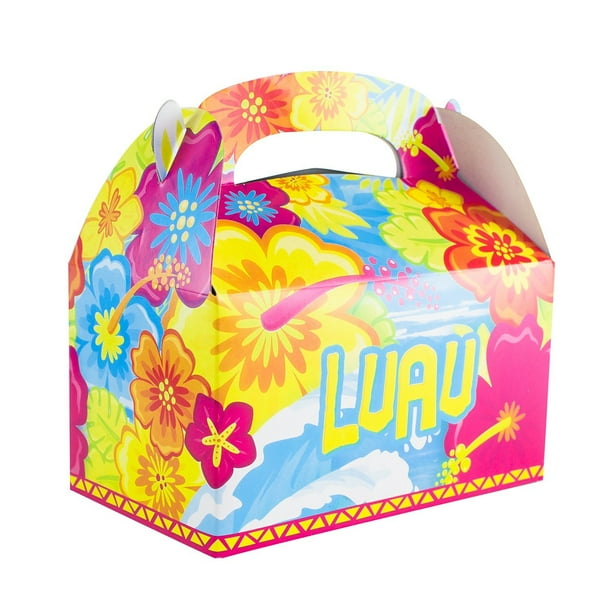 Colorful Luau Hawaii Island Tropical Gift Paper Cardboard Boxes for ...