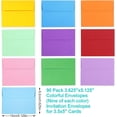 90 Pack Colored Envelopes, 3.625x5.125" A1 Card Envelopes - Printable ...