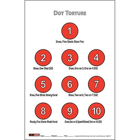 EZ2c Targets Style 17 (25 count) Dot Torture Training Shooting Drill ...