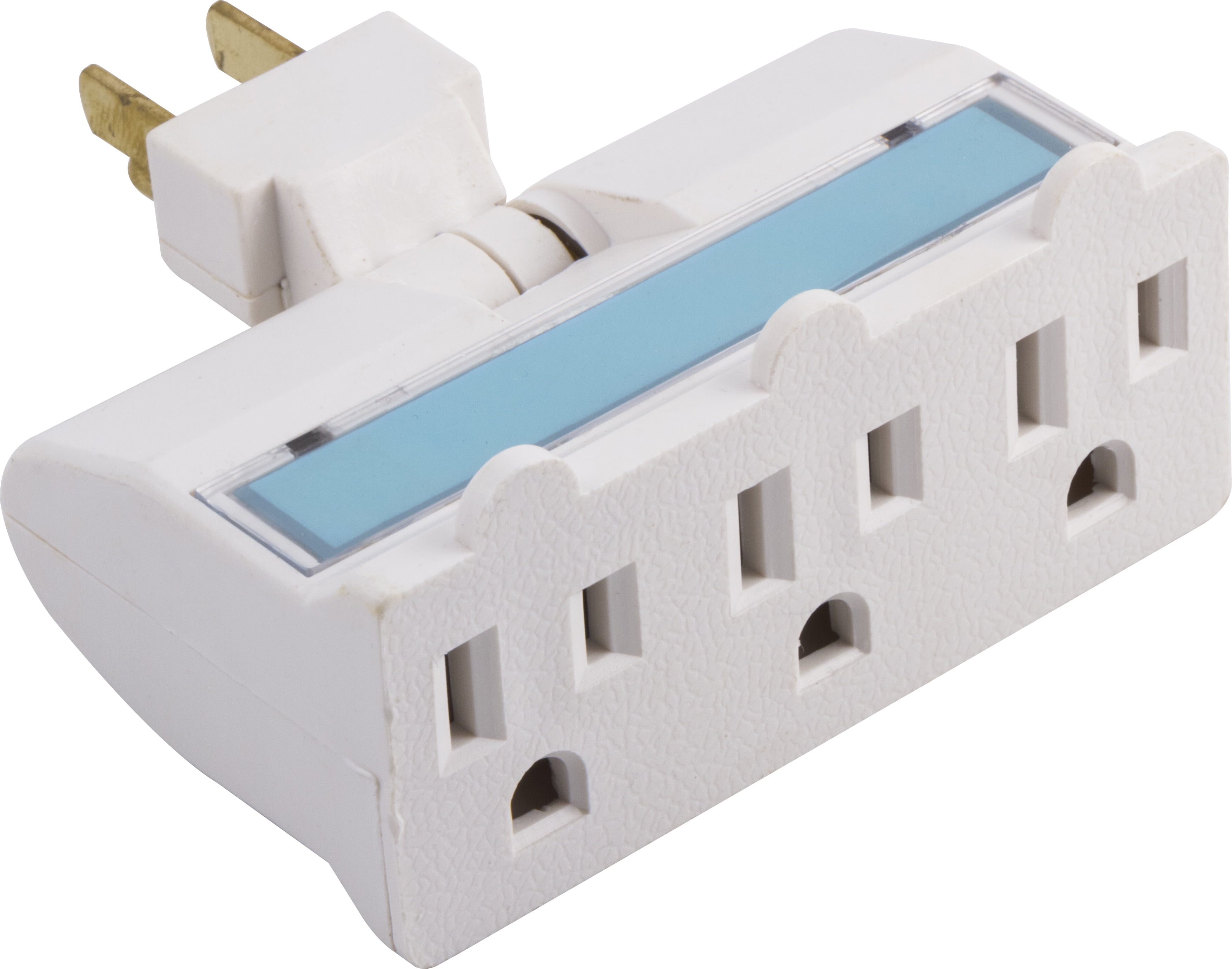 GE 3-Outlet Swivel Power Adapter with Night Light, White, 14442 ...