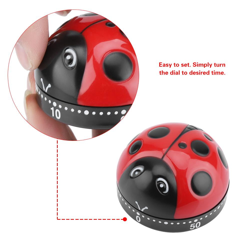 LYUMO Ladybug Kitchen Timer 60 Minutes Timer Mechanical Wind-Up Timer ...