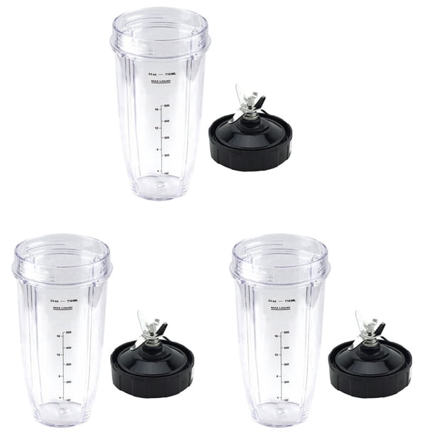3 piezas de repuesto para licuadora, taza de 24 oz, cuchilla extractora ...