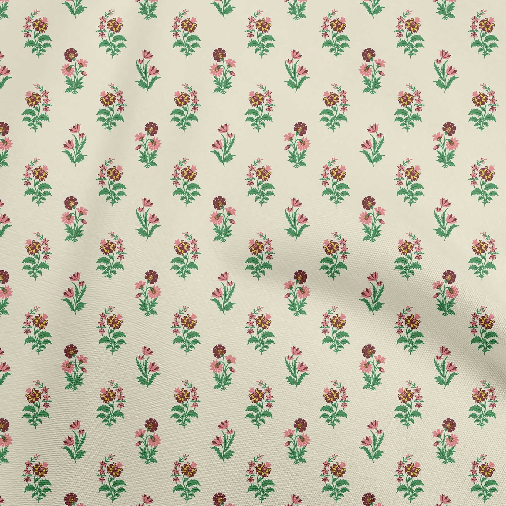 oneOone Silk Tabby Pale Yellow Fabric Florals Quilting Supplies Print ...