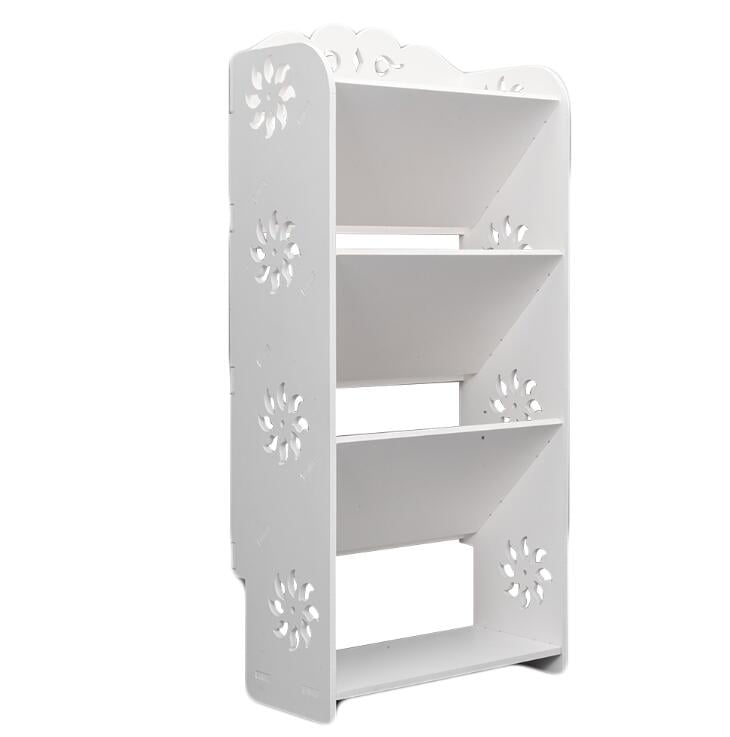 NEW Wood-plastic Board Four Tiers Bevel Carved Shoe Rack White ...