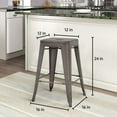 NiamVelo Set of 4 High Quality Bar Stools, 24 inch Counter Height Metal ...