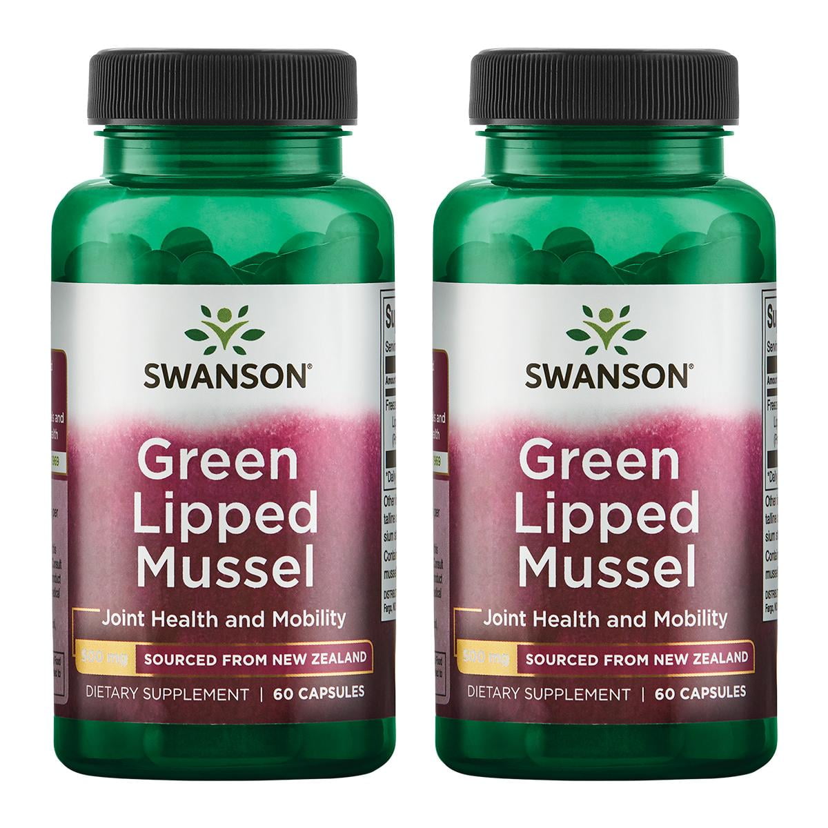 Swanson Green Lipped Mussel 500 mg 60 Caps 2 Pack - Walmart.com