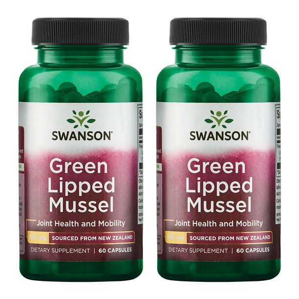 Swanson Green Lipped Mussel 500 mg 60 Caps 2 Pack - Walmart.com