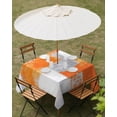 Burnt Orange Grey Oil Painting Outdoor Tablecloth with Umbrella Hole ...
