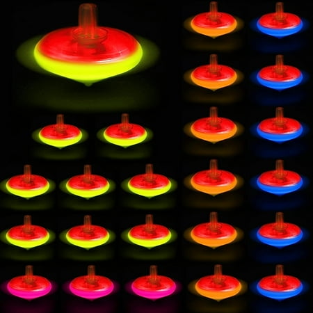 ShenMo Light Up Small Spinning Top, 24 Pieces Light Up Toys, Colorful ...