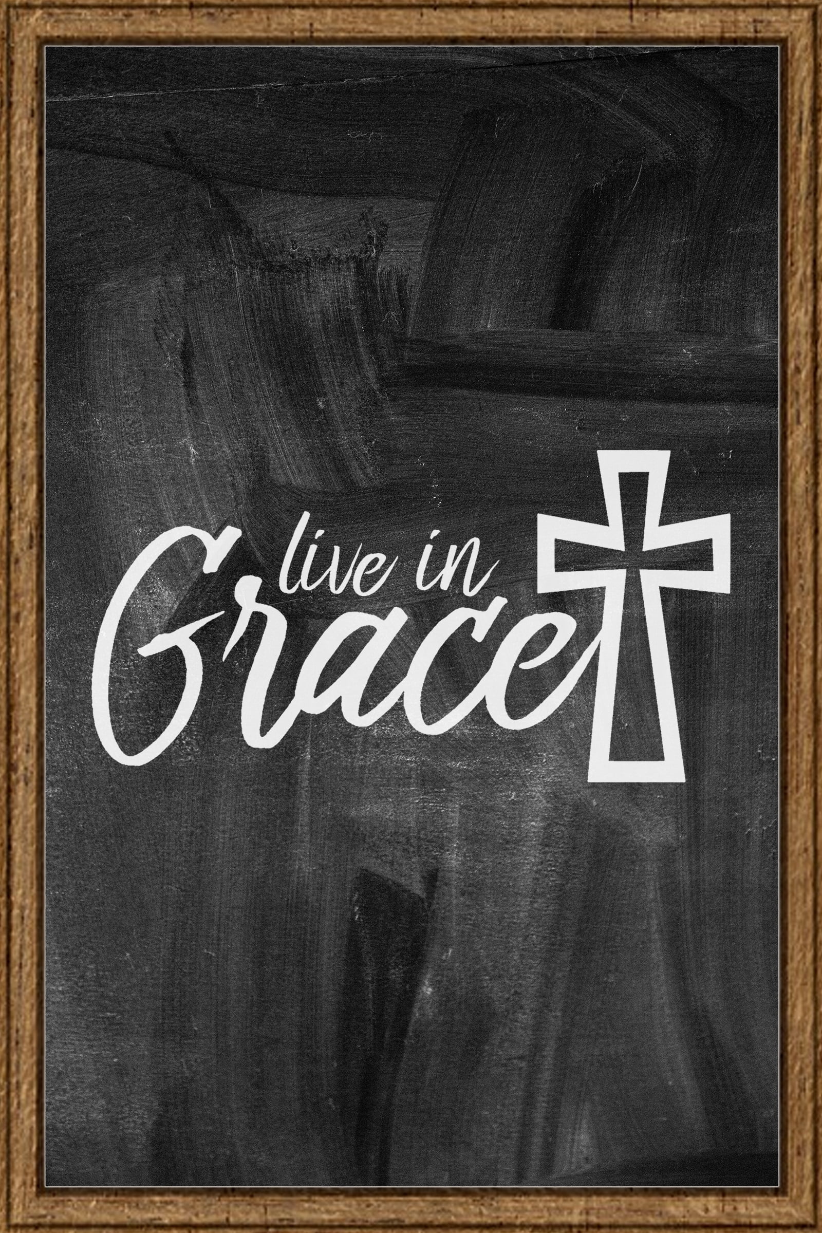 Live in grace cursive cross bible religion faith prayer miracles Tin ...