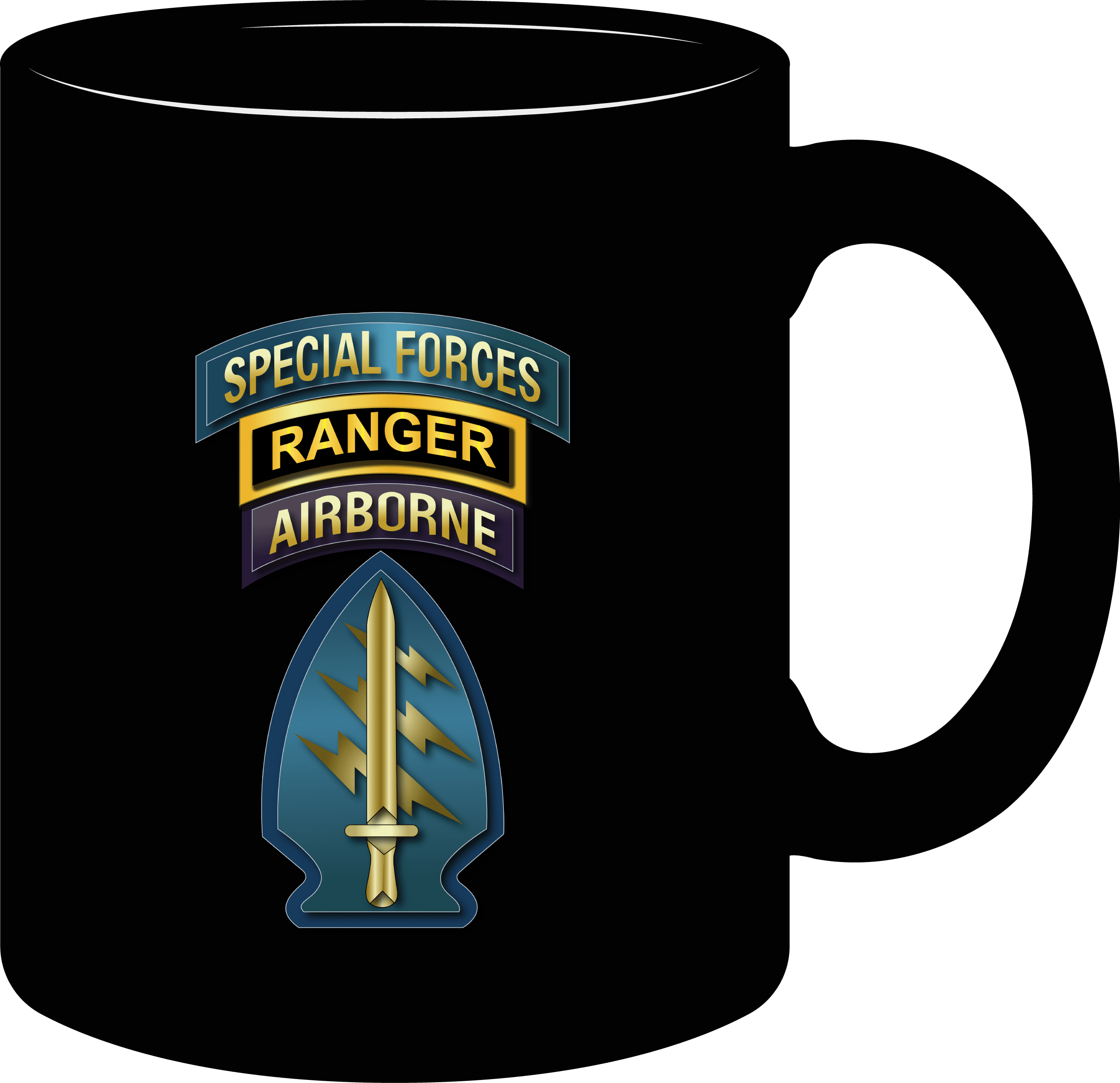 Black, 11 Oz, Coffee Mug - SOF - Special Forces - Ranger -SSI V1 ...