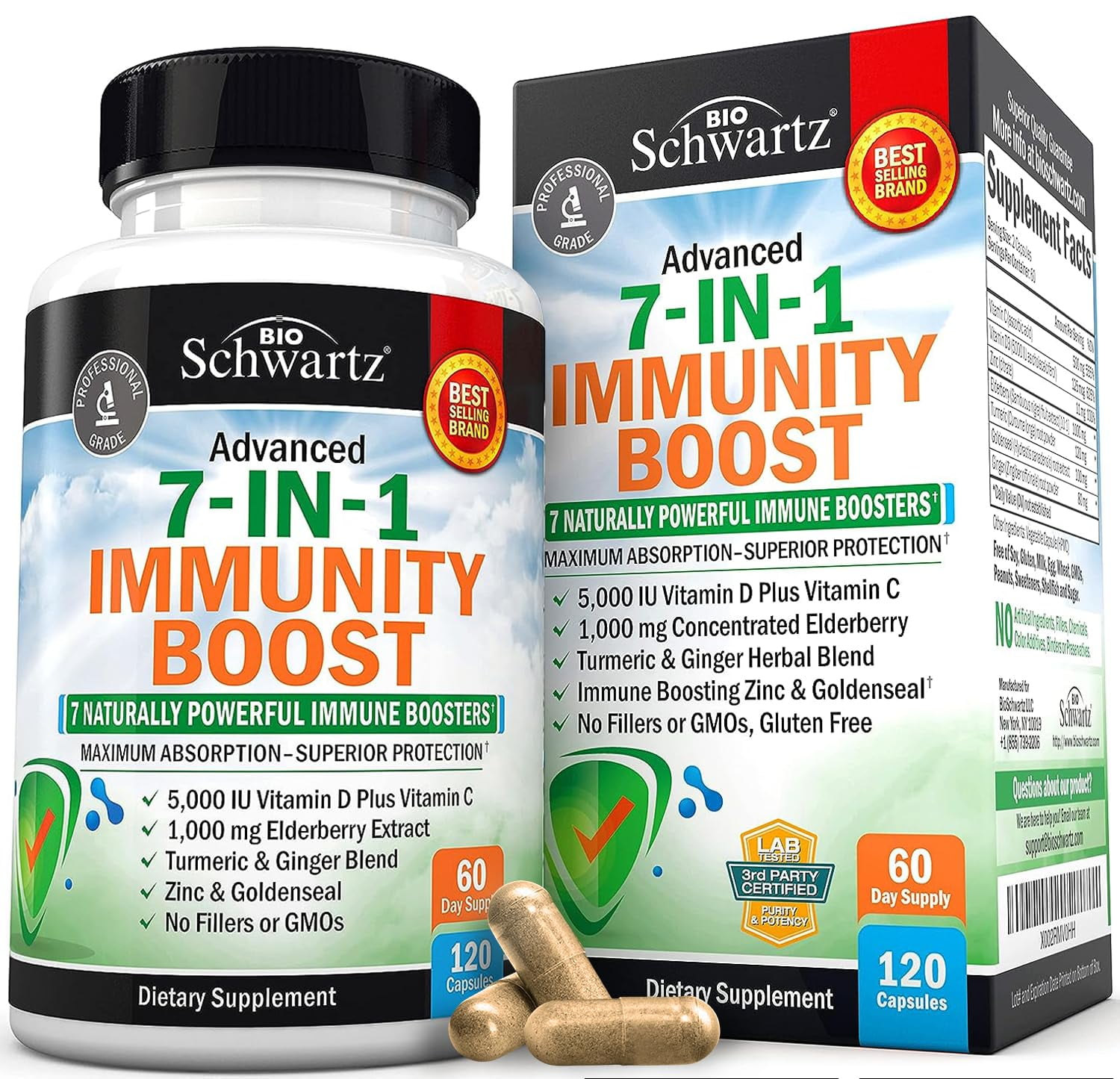Complemente BioSchwartz Immune Support con zinc y vitamina C D | Walmart en línea