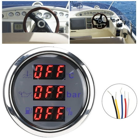 Fuel Level Gauge Multi-function Boat Meter Waterproof Car Gauge 2in 3 ...