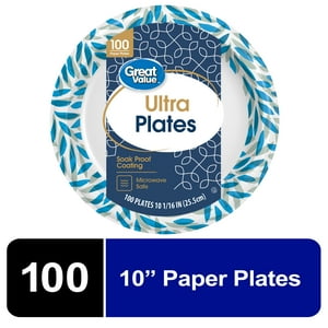 Great Value Ultra Paper Plates, 100 Count
