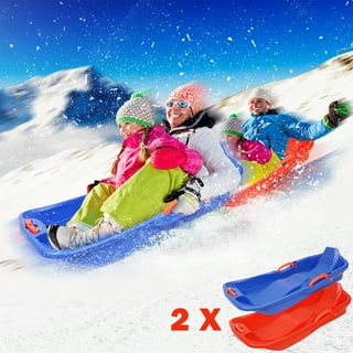 Toboggan Snow Sled for Kids and Adults, 46" Heavy Duty Plastic Open ...