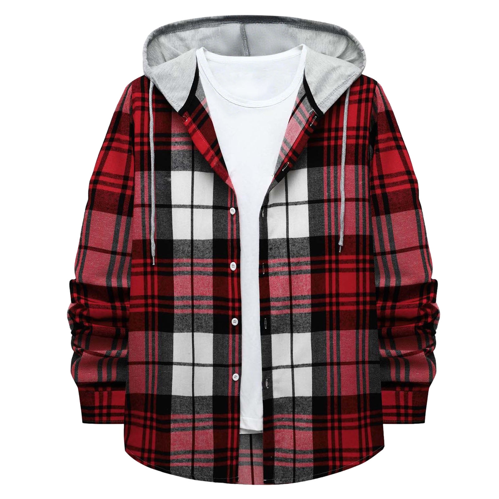 Click here for Ccpelsie Mens Flannel Hoodie Shirts Casual Button... prices