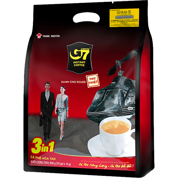 Trung Nguyen G7 3-in-1 Instant Premium Vietnamese Coffee, 100 Servings/Sticks x 16g - Walmart.com