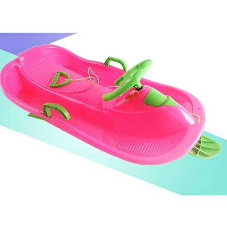 Heavy Duty Toboggan with Brakes Adults Children Snow Sledge Toboggan ...