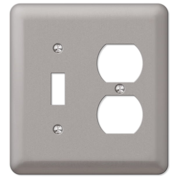 Amerelle 2TDPW Devon Wallplate, 1 Toggle / 1 Duplex, Steel, Brushed ...