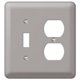 Amerelle 2TDPW Devon Wallplate, 1 Toggle / 1 Duplex, Steel, Brushed ...