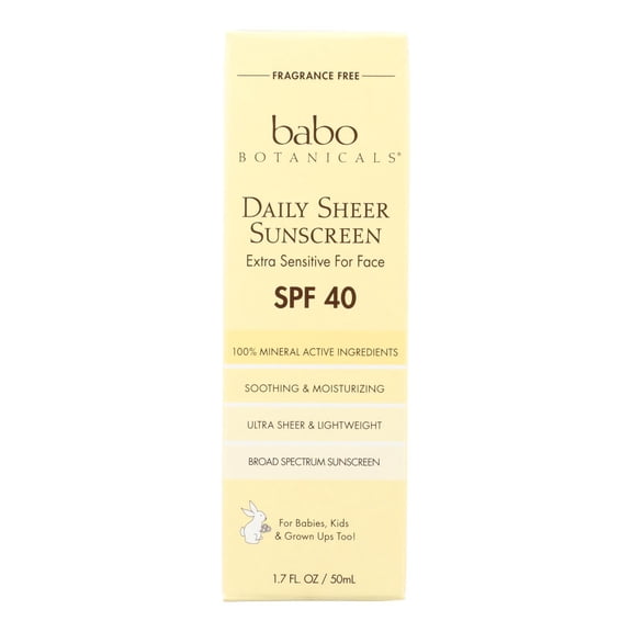 Babo Botanicals Daily Sheer Mineral Sunscreen Fluid SPF 50 , 1.7 oz ...