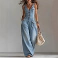 2026 New European and American Style Women's Sleeveless Denim Button ...